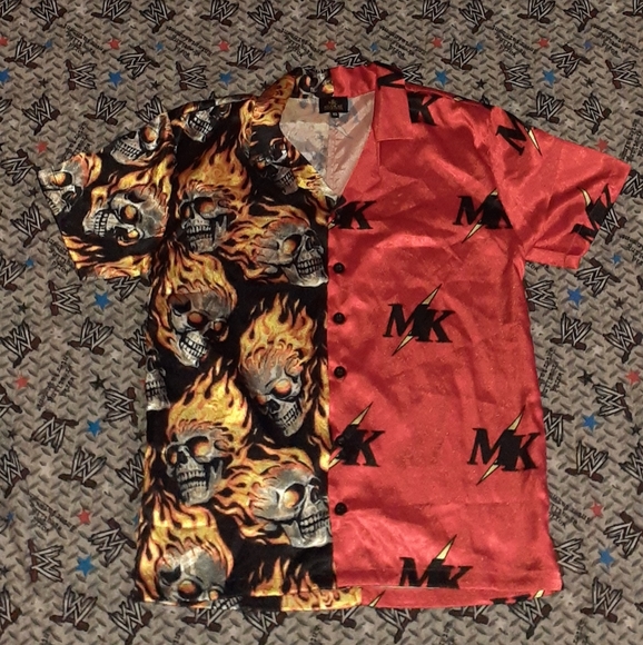 major ke | Shirts | Major Ke Collection Fire Skull All Over Print ...